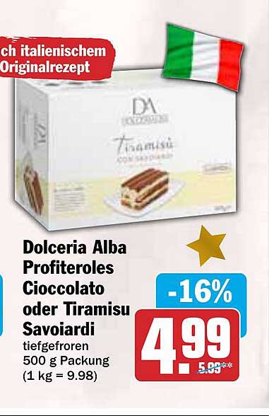 Dolceria Alba Profiteroles Cioccolato Oder Tiramisu Savoiardi 500 G ...