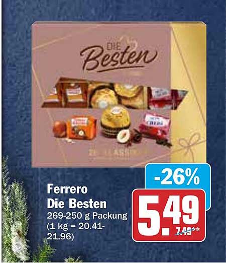 Ferrero Die Besten 269-250 G Packung Angebot bei Hit - ProspektGuru.de