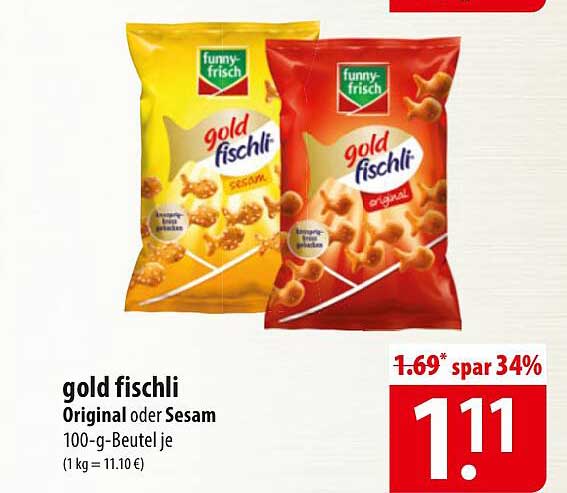 Gold Fischli Original Oder Sesam 100-G-Beutel Angebot bei Famila Nord ...