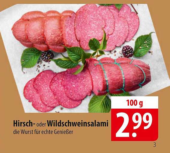 Hirsch- Oder Wildschweinsalami - Die Wurst Für Echte Genießer Angebot ...
