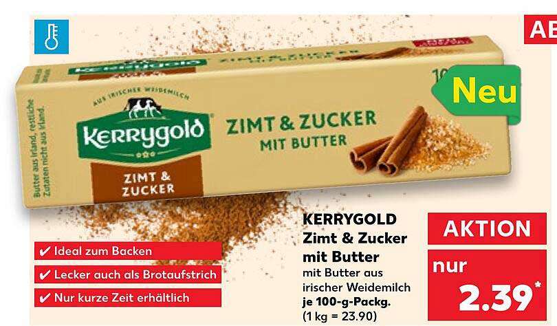 Kerrygold Zimt & Zucker Mit Butter – 100 G Angebot bei Kaufland ...