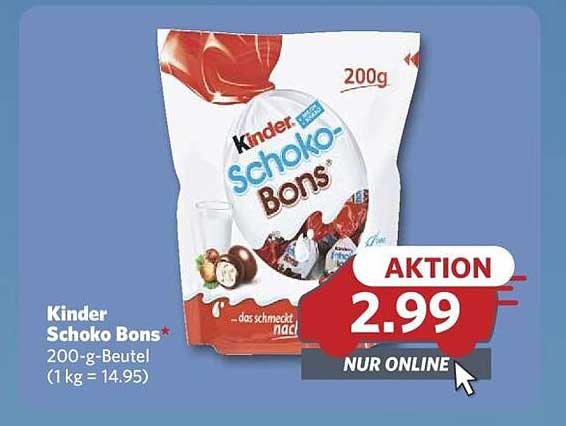 Kinder Schoko Bons 200-G-Beutel (1 Kg = 14,95) Angebot bei Combi ...