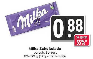 Milka Schokolade – Verschiedene Sorten, 87-100 G Angebot bei HIEBER ...