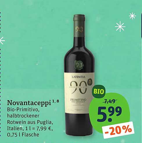 Masso Antico Bio-Primitivo, Halbtrockener Rotwein Aus Apulien, Italien Angebot bei tegut ...