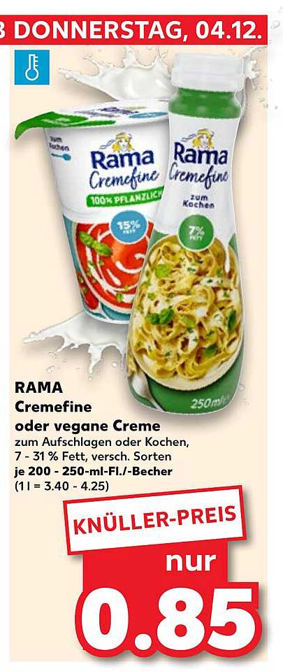 Rama Cremefine Oder Vegane Creme Zum Kochen Angebot bei Kaufland ...