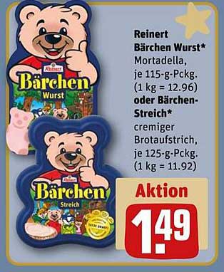Reinert Bärchen Wurst Und Bärchen-Streich - Aktionspreis! Angebot bei ...