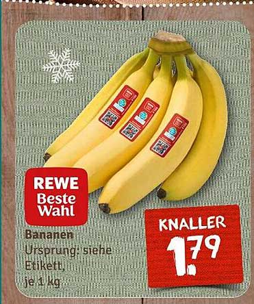 Rewe Beste Wahl Bananen - 1 Kg Zum Knallerpreis Von 1,79 € Angebot bei ...