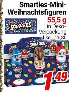 Smarties-Mini-Weihnachtsfiguren - 55,5 G In Deko-Verpackung Angebot bei ...