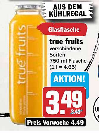True Fruits Glasflasche 750 Ml - Verschiedene Sorten Angebot bei Hit ...