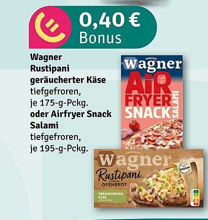 Wagner Rustipani Geräucherter Käse Oder Airfryer Snack Salami, Je 175-G ...