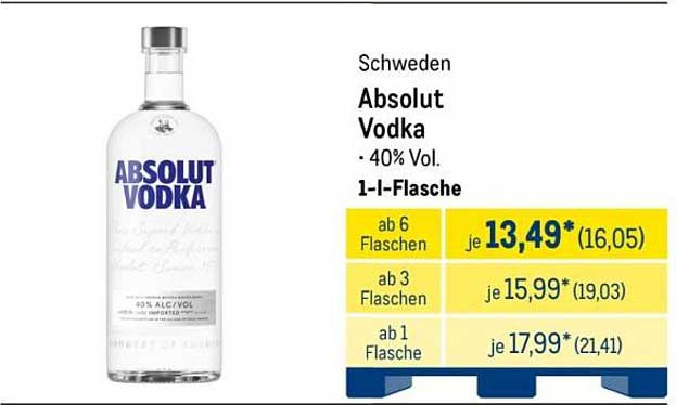 Absolut Vodka Verschiedene Sorten, 40 % Vol. 0,7-L-Flasche Angebot bei ...