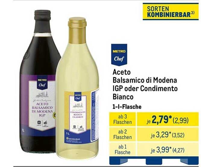 Mazzetti Aceto Balsamico Oder Balsamico Bianco Angebot bei Selgros ...
