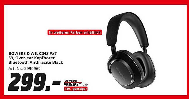 Bowers & Wilkins Px7 S3, Over-Ear Kopfhörer Bluetooth Anthracite Black ...