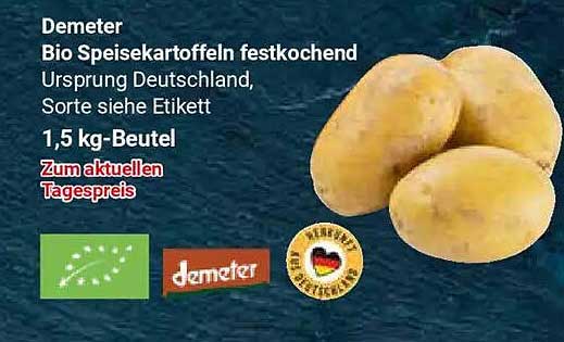 Demeter Bio Speisekartoffeln Festkochend 1,5 Kg-Beutel Angebot bei ...