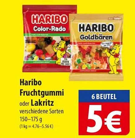 Haribo Fruchtgummi Oder Lakritz Verschiedene Sorten Angebot bei Famila ...