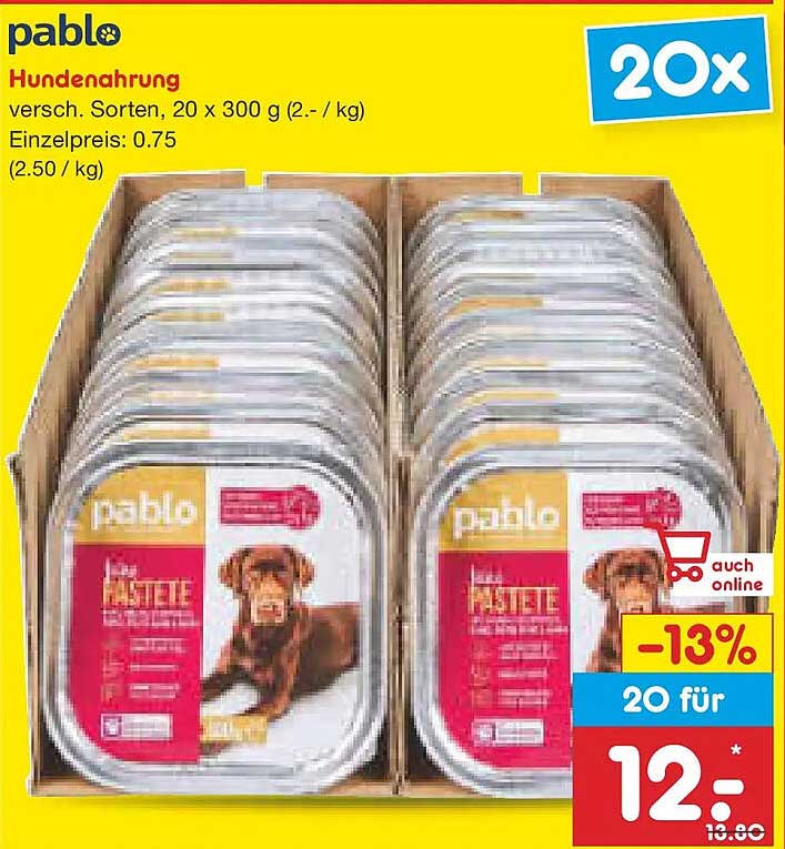 Pablo Hundenahrung Versch. Sorten 400 G Angebot bei Budni - ProspektGuru.de
