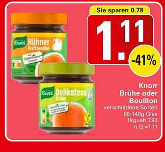 Knorr Bouillon Verschiedene Sorten Angebot bei Hit - ProspektGuru.de