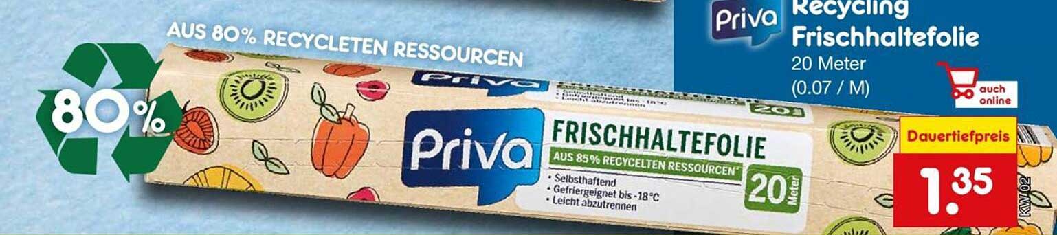 Priva Recycling Frischhaltefolie 20 Meter Angebot bei Netto Marken ...