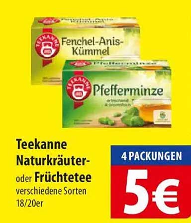Teekanne Premium Tee Versch. Sorten Je 20Er Packung Angebot bei ...