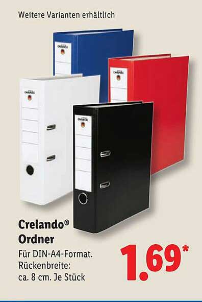 Crelando® Ordner Für Din-A4-Format. Rückenbreite: Ca. 8 Cm. Je Stück ...