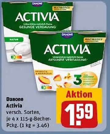 Danone Activia Versch. Sorten, Je 4 X 115-G-Becher-Pckg. (1 Kg = 3,46 ...