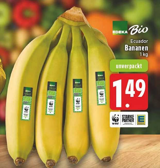 Edeka Bio Ecuador Bananen 1 Kg Unverpackt Angebot bei E-Center ...