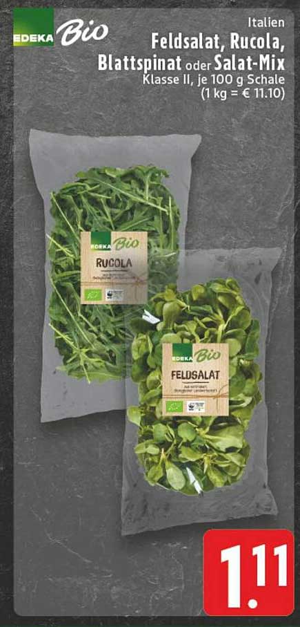 Edeka Bio Feldsalat, Rucola, Blattsalat Oder Salat-Mix Angebot bei E ...