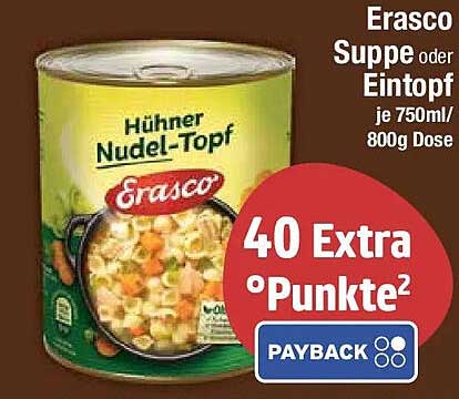 Erasco Hühnner Nudel-Topf Je 750Ml/800G Dose Angebot bei E-Center ...
