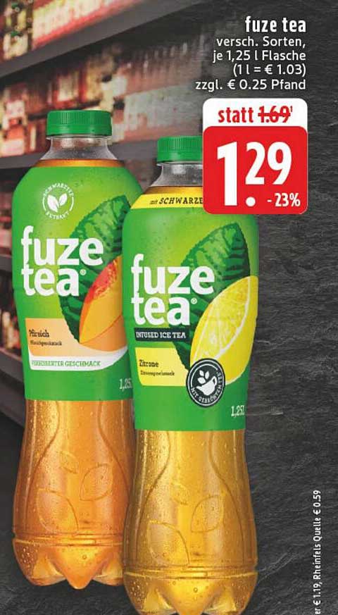 Fuze Tea Verschiedenen Sorten, Je 1,25 L Flasche Angebot bei E-Center ...