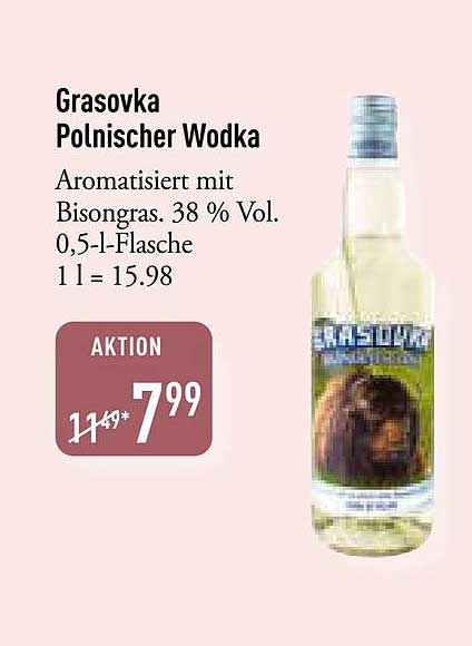 Grasovka Polnischer Wodka Angebot bei Galeria Markthalle - ProspektGuru.de