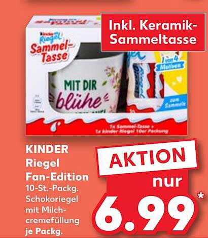 Kinder Riegel Fan-Edition 10-St.-Packg. Schokoriegel Mit ...