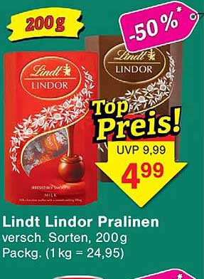 Lindt Lindor Pralinen Verschied. Sorten, 200G Angebot bei Jawoll ...