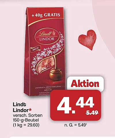 Lindt Lindor Versch. Sorten 150-G-Beutel Angebot bei Famila Nord West ...