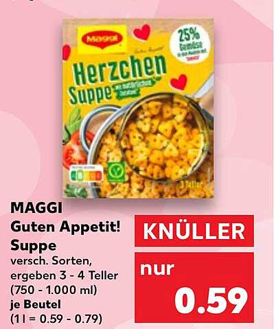 Maggi Guten Appetit! Suppe Versch. Sorten, Ergeben 3 - 4 Teller (750 ...