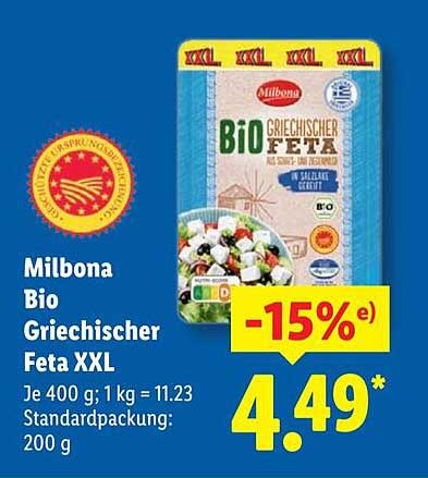 Milbona Bio Griechischer Feta Xxl Angebot bei Lidl - ProspektGuru.de