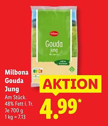 Milbona Gouda Jung Angebot bei Lidl - ProspektGuru.de