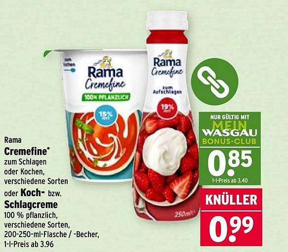 Rama Cremefine* Zum Schlagen Oder Kochen, Verschiedene Sorten Oder Koch ...