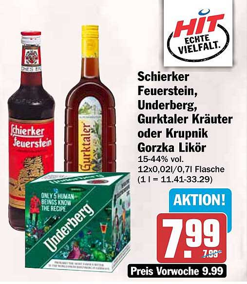 Schierker Feuerstein, Underberg, Gurktaler Kräuter Oder Krupnik Gorzka ...