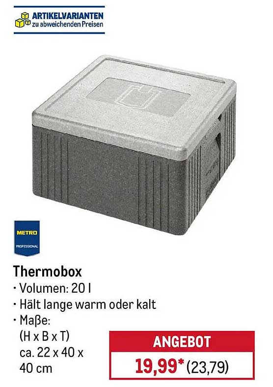 Thermobox Angebot bei METRO - ProspektGuru.de