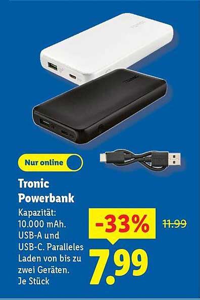 Tronic Powerbank Angebot bei Lidl - ProspektGuru.de