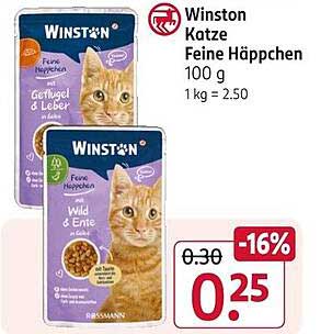 Winston Katze Feine Häppchen Angebot bei Rossmann - ProspektGuru.de