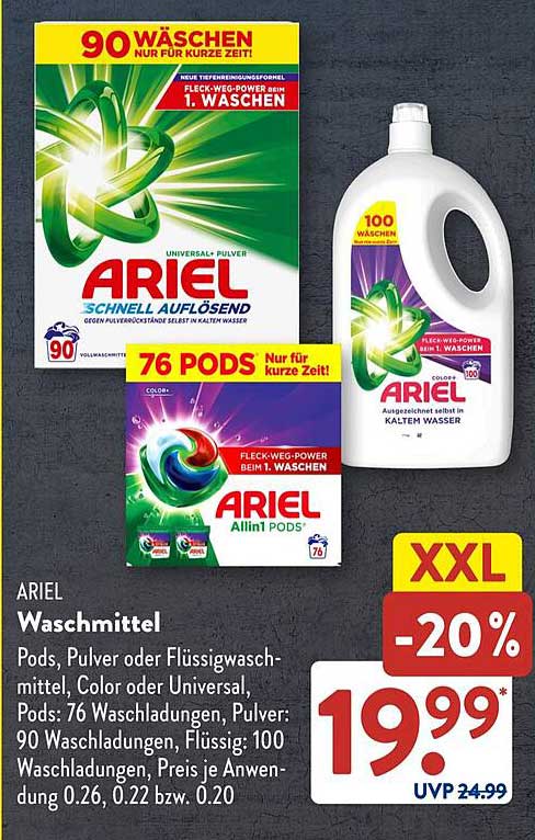 Ariel Waschmittel Angebot bei Aldi Süd