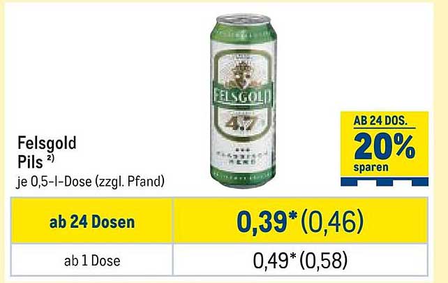 Felsgold Pils Angebot bei METRO