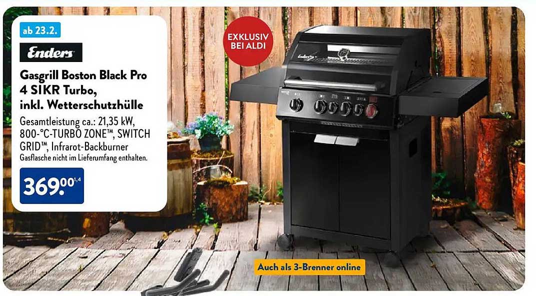 Wunderschãne Gasgrill Boston Black Pro 4 Sikr Turbo Fotos