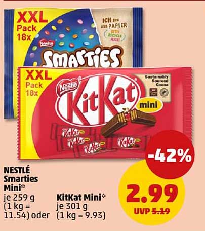 Nestlé Smarties Mini* Kitkat Mini* Angebot bei Penny - ProspektGuru.de