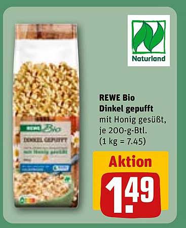 Rewe Bio Dinkel Gepufft Mit Honig Gesüßt Angebot bei REWE