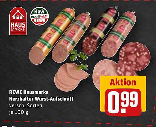 Rewe Hausmarke Herzhaftes Wurst-Aufschnitt Angebot bei REWE