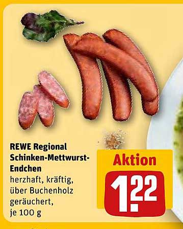 Rewe Regional Schinken-Mettwurst-Endchen Angebot bei REWE - ProspektGuru.de