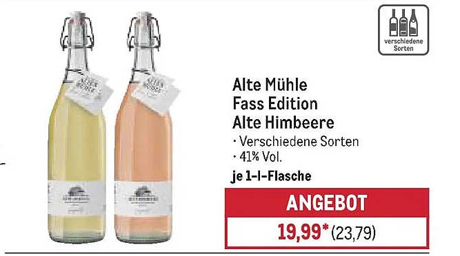 Alte Mühle Fass Edition Alte Himbeere • Verschiedene Sorten • 41% Vol ...
