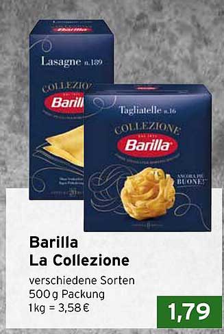 Barilla La Collezione Verschiedene Sorten 500 G Packung Angebot bei CAP ...